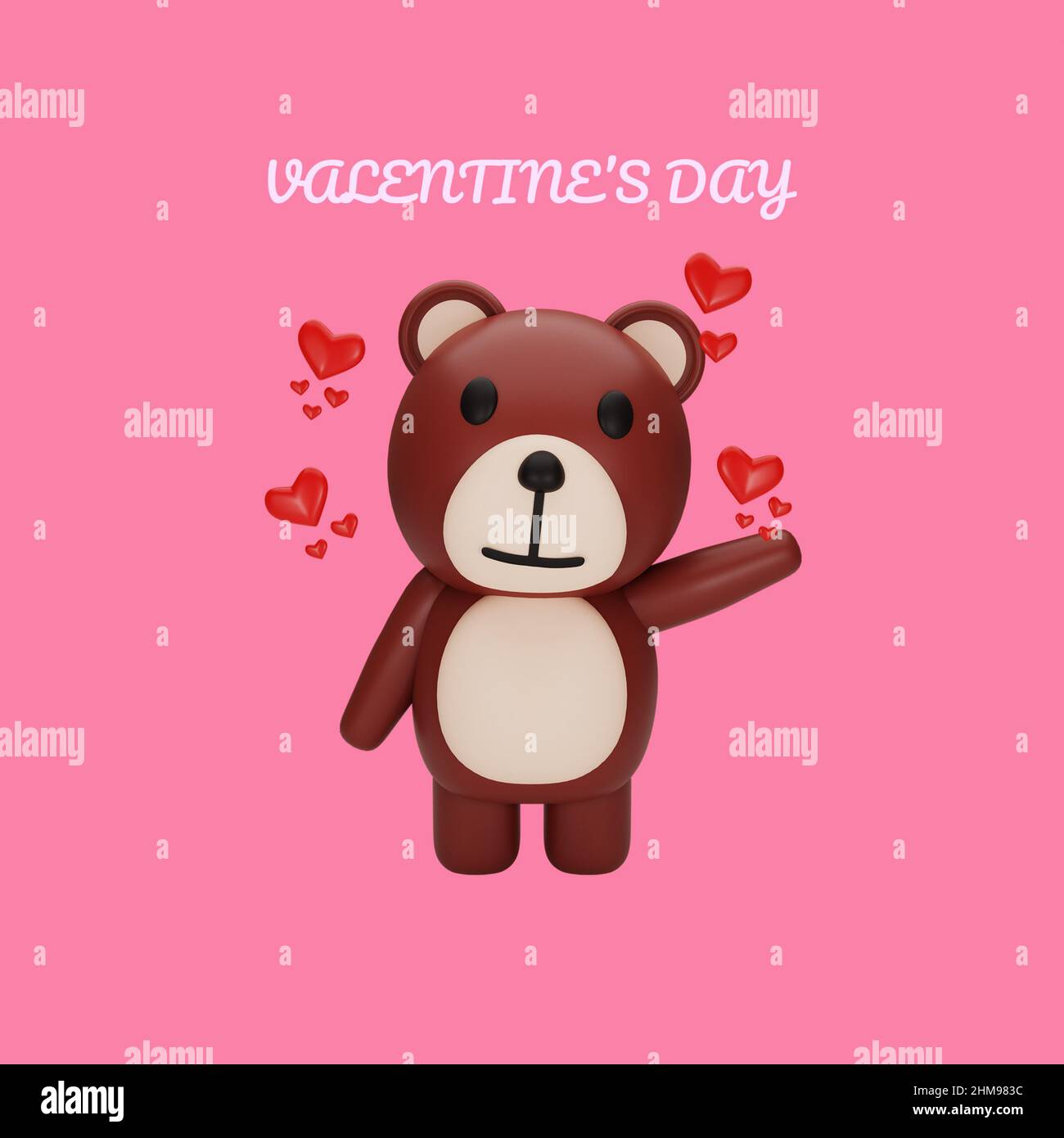 3d rendering of teddy bear valentine's day concept Stock Photo - Alamy