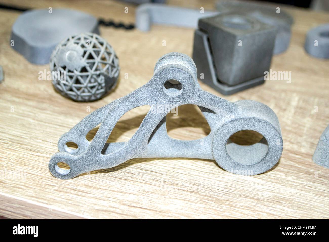 Different abstract model printed on 3d printer from powder close-up 3D ...