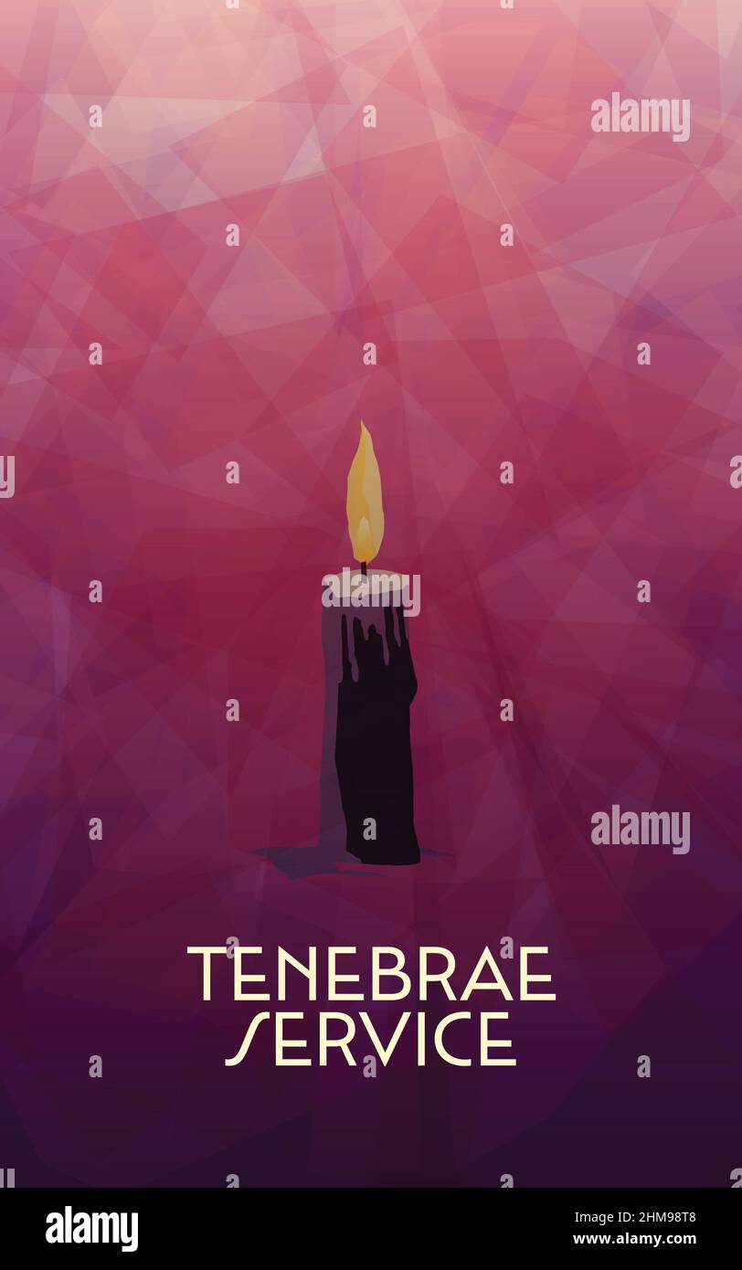 Tenebrae Service in tall format. A single purple candle, symbolic of ...