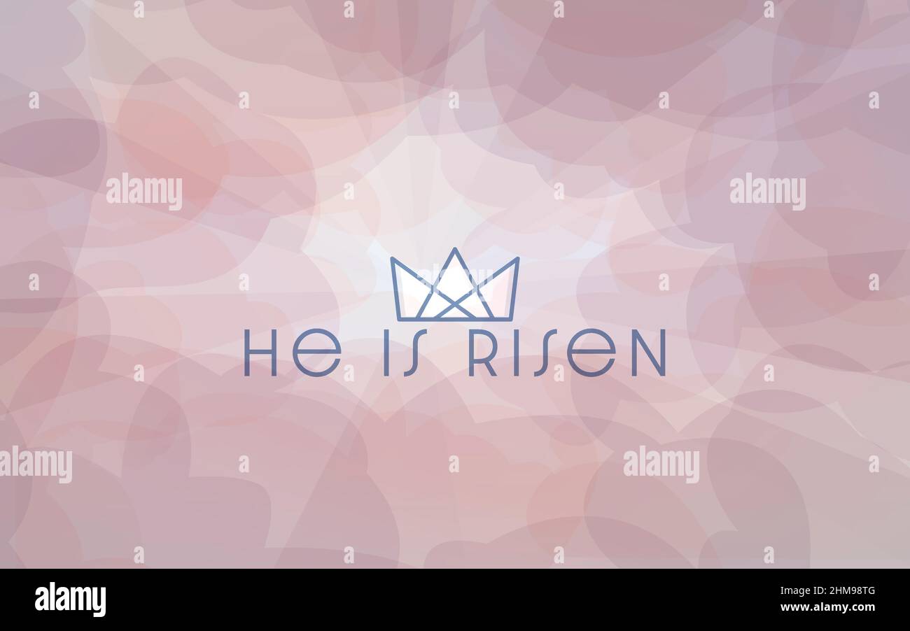 He is Risen under crown icon, with deep pink and purple multi-colored ...