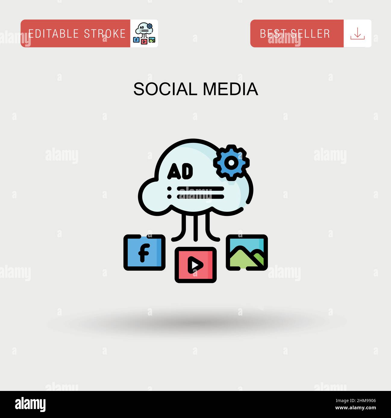 Social media Simple vector icon Stock Vector Image & Art - Alamy