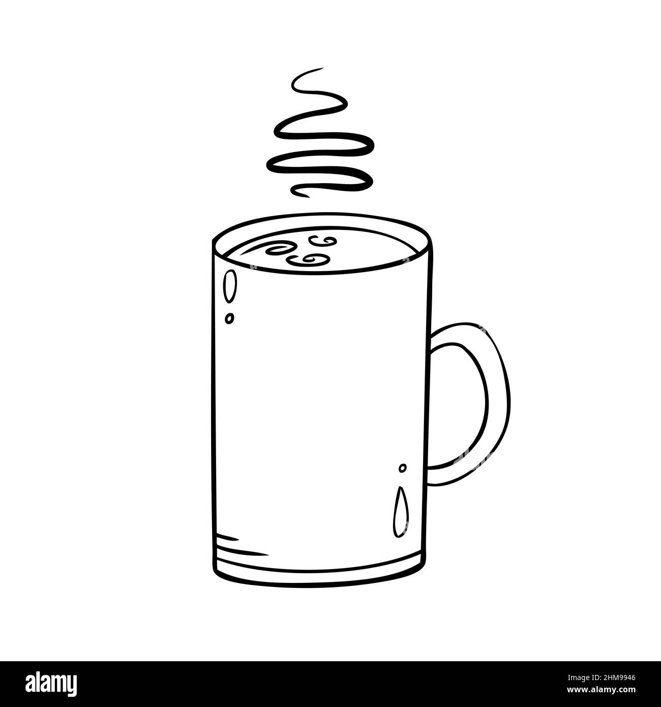 Cute line doodle coffee Black and White Stock Photos & Images - Alamy