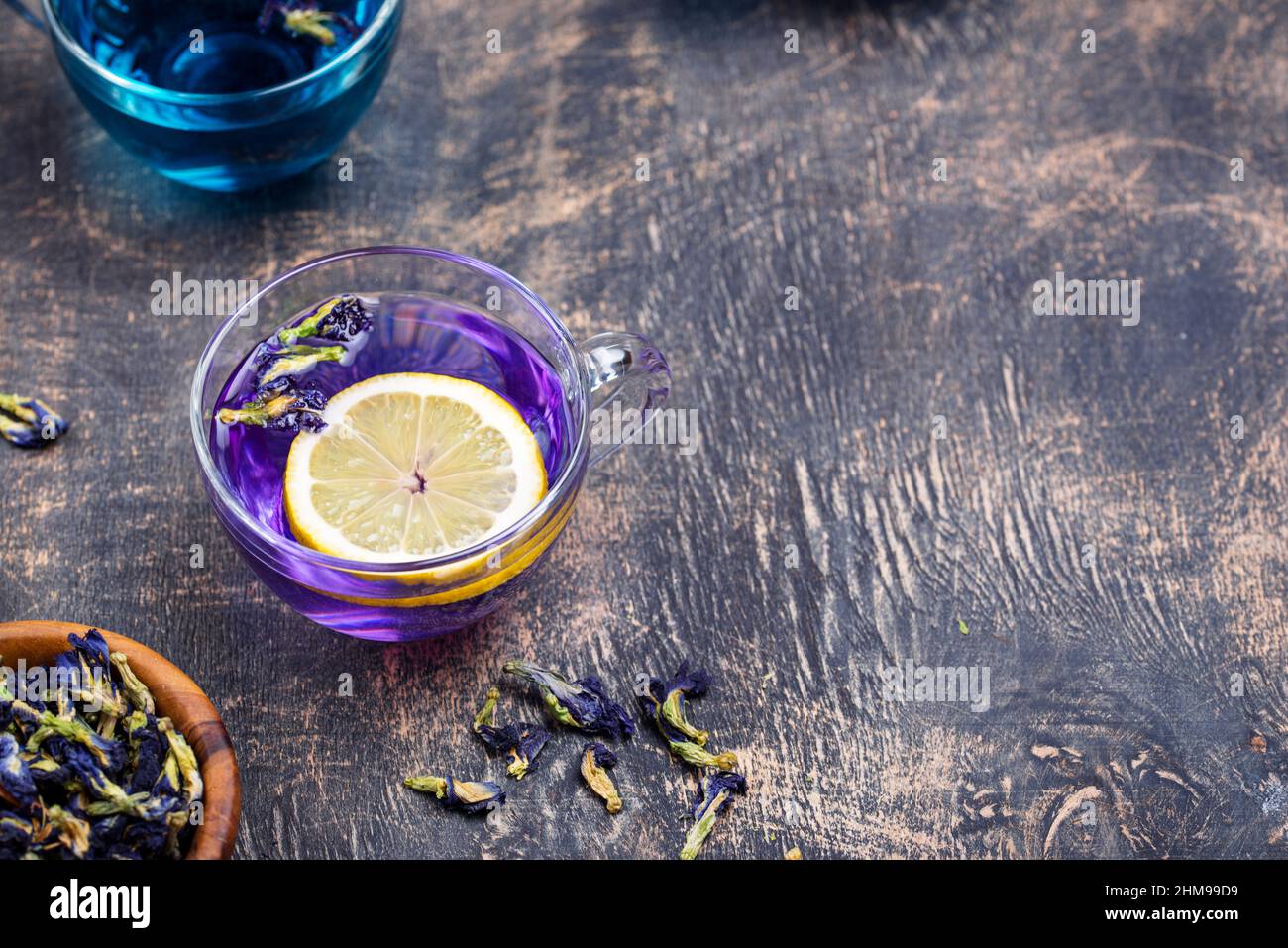 Blue and purple tea Butterfly pea Stock Photo - Alamy