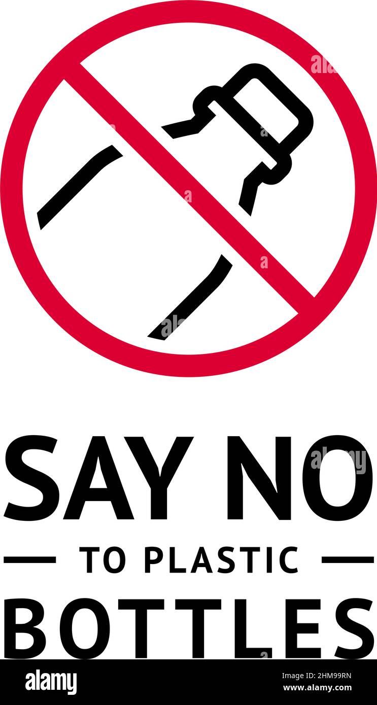 No plastic forbidden poster, modern sticker Stock Vector Image & Art ...