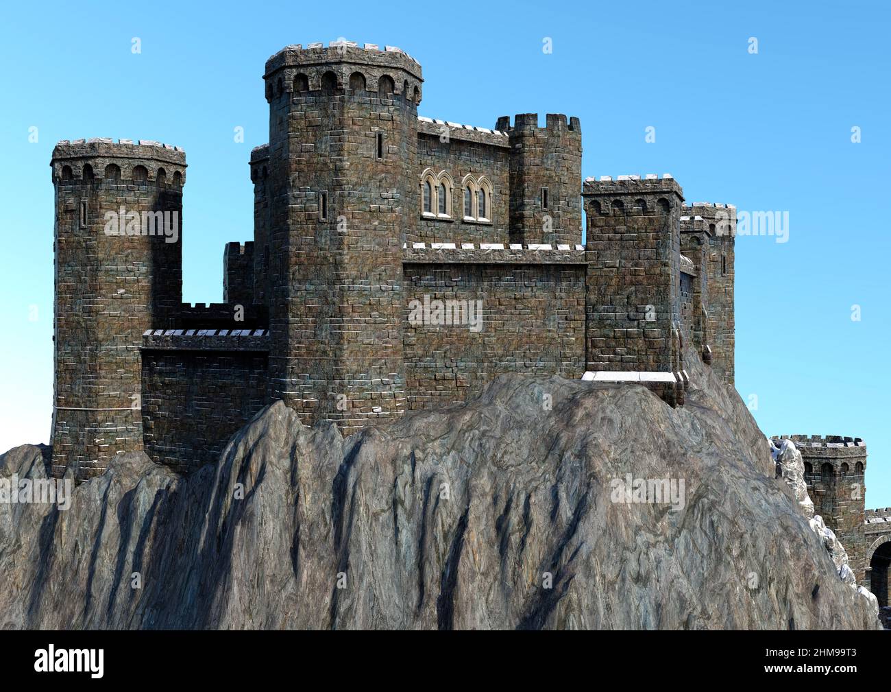 3d illustration castle snow hi-res stock photography and images - Alamy