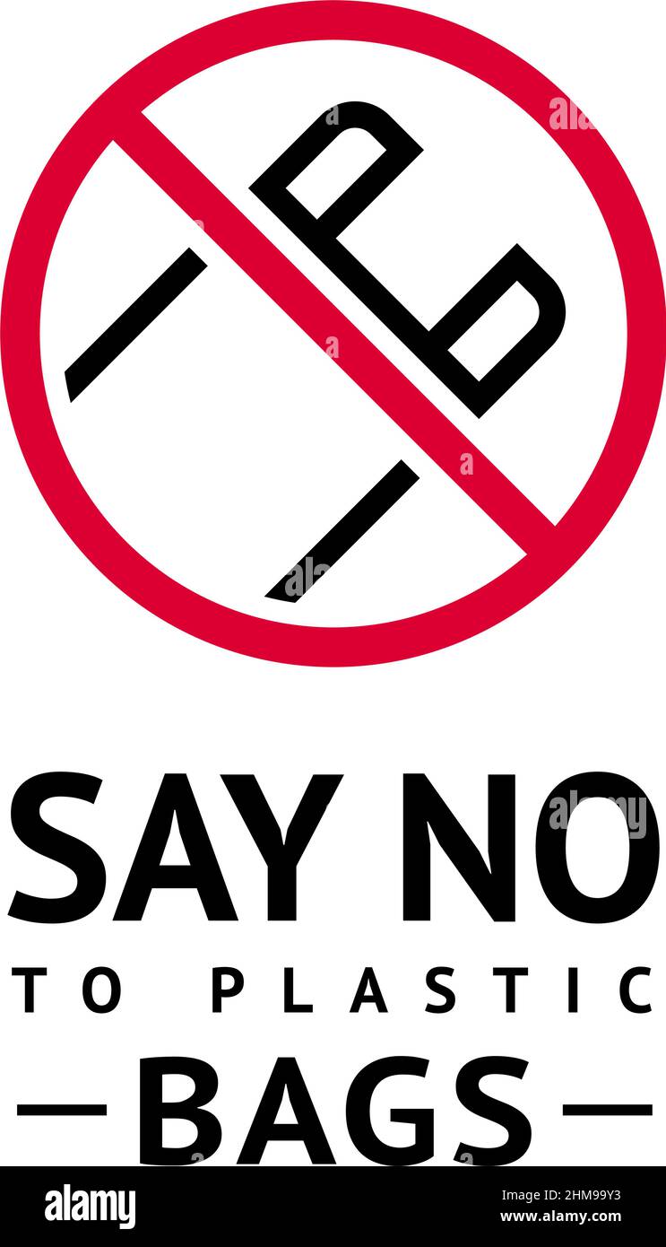 No plastic forbidden poster, modern sticker Stock Vector Image & Art ...