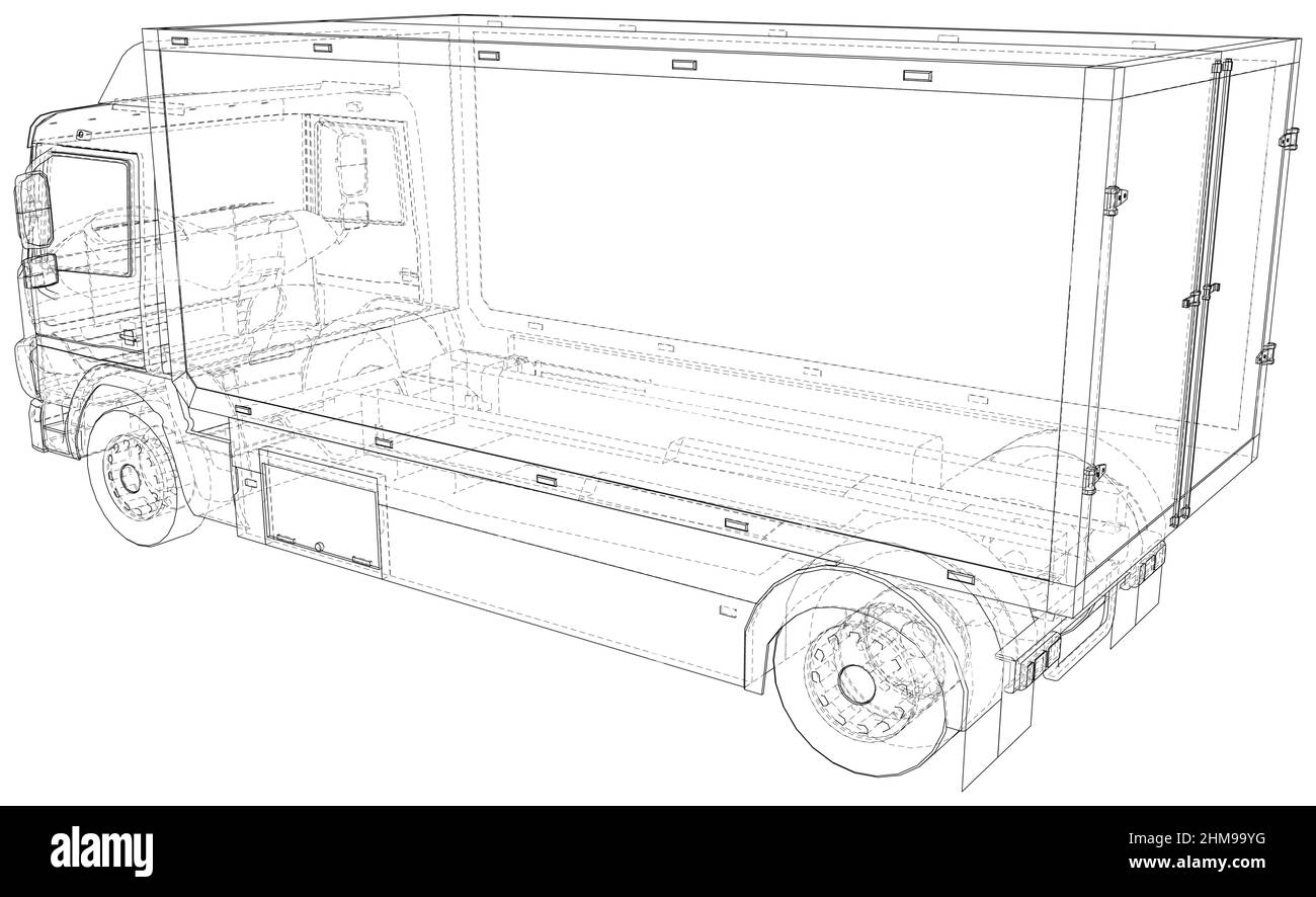 Commercial van truck. Vector of freight truck Stock Vector Image & Art ...
