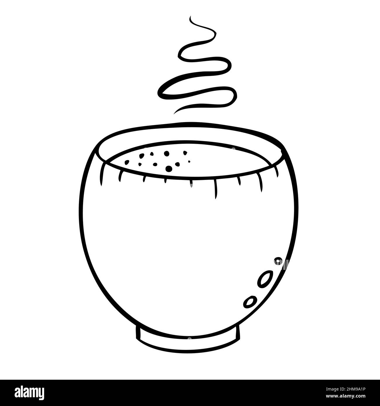 Cute line doodle coffee Black and White Stock Photos & Images - Alamy