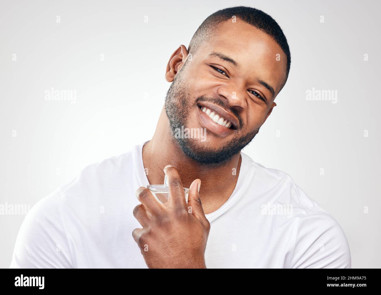 This scent compliments my personal style. Studio portrait of a handsome ...