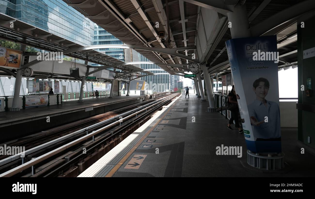 BTS Skytrain Station in the Central Bangkok Area Bangkok Thailand Stock ...