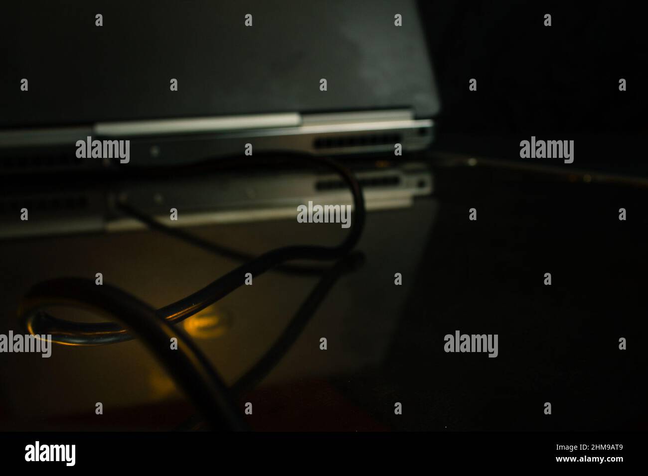 Ethernet cable plugged into a laptop Stock Photo - Alamy