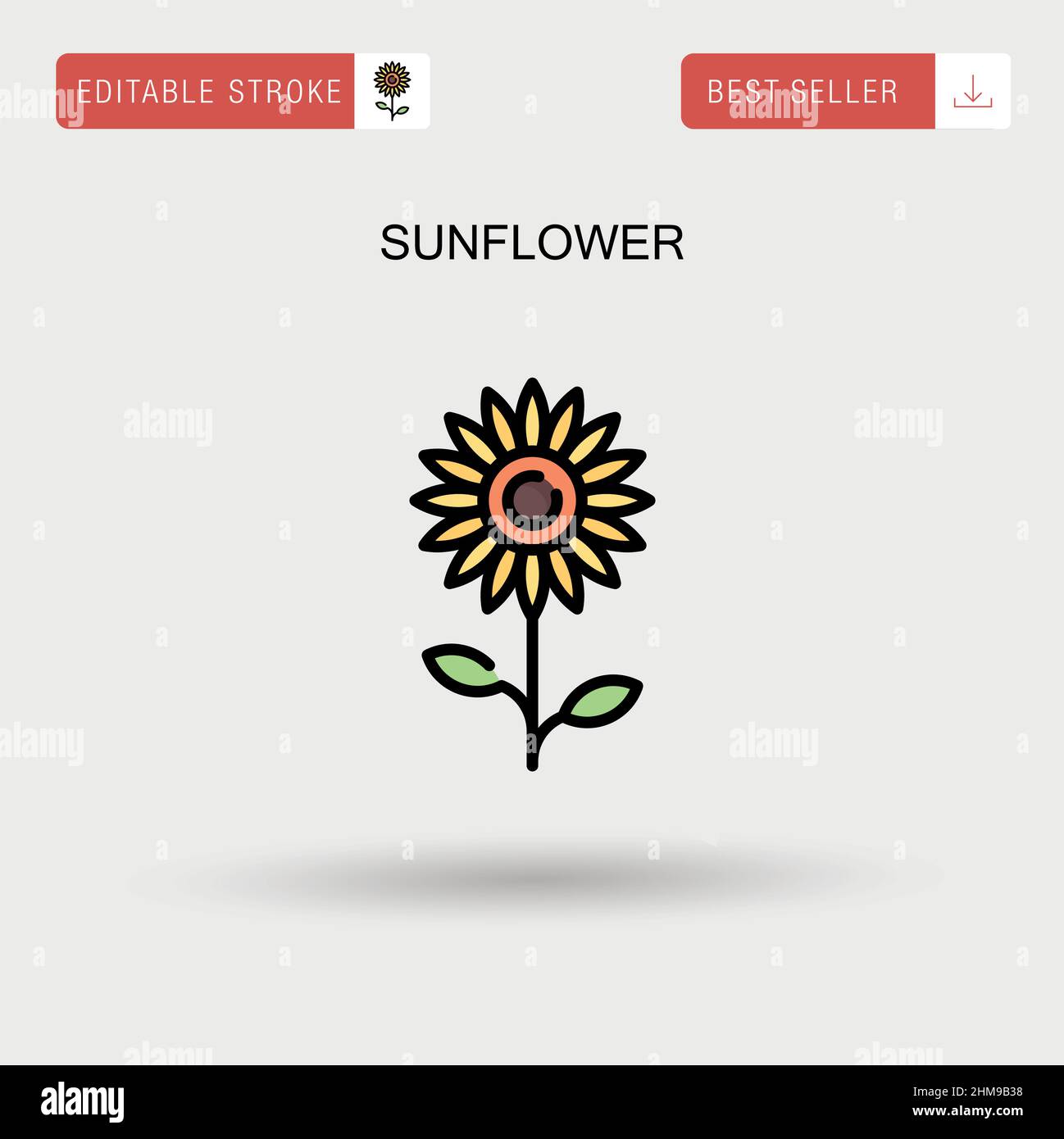 Sunflower Simple vector icon Stock Vector Image & Art - Alamy