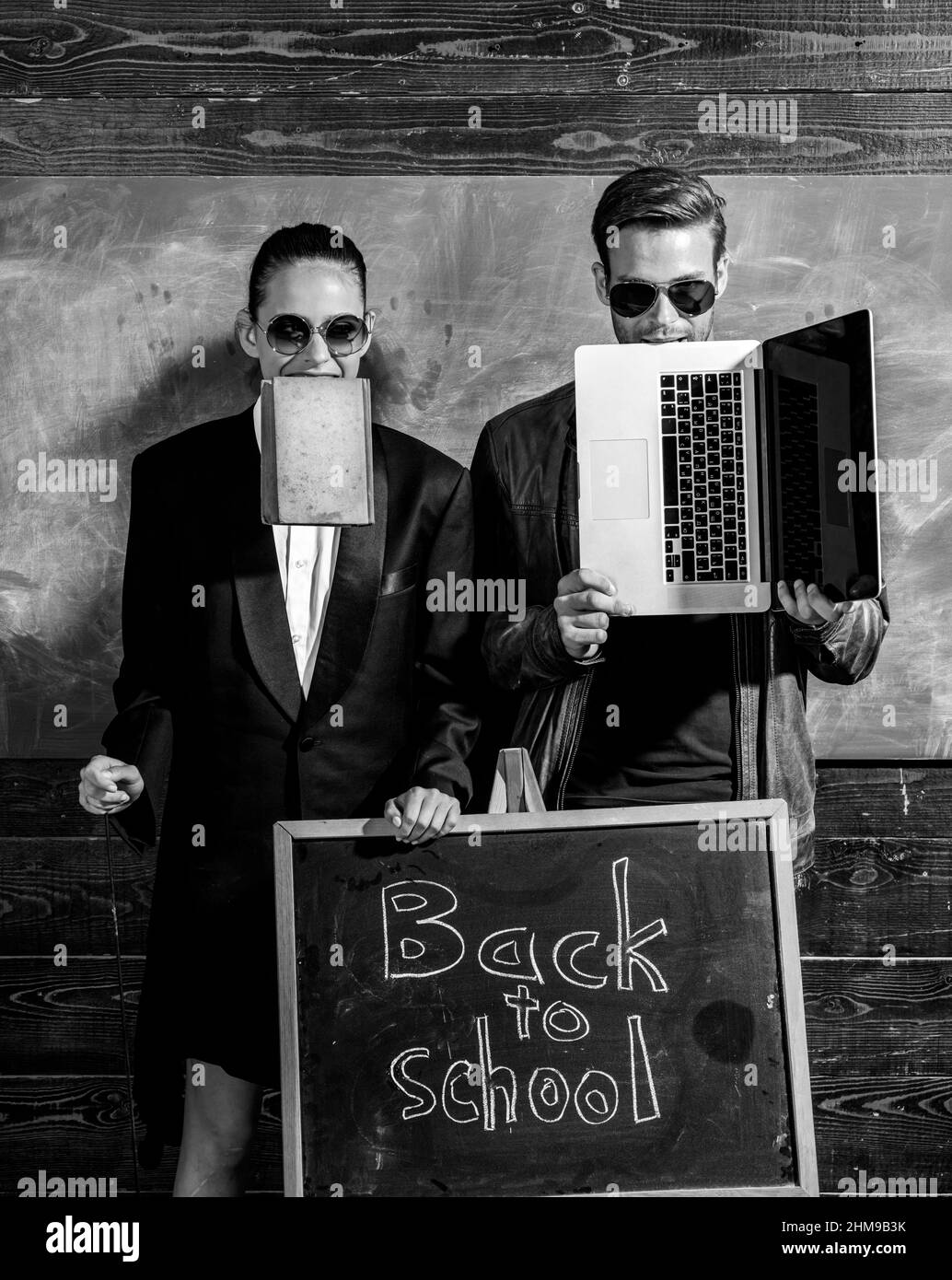 High school classroom laptop Black and White Stock Photos & Images - Alamy