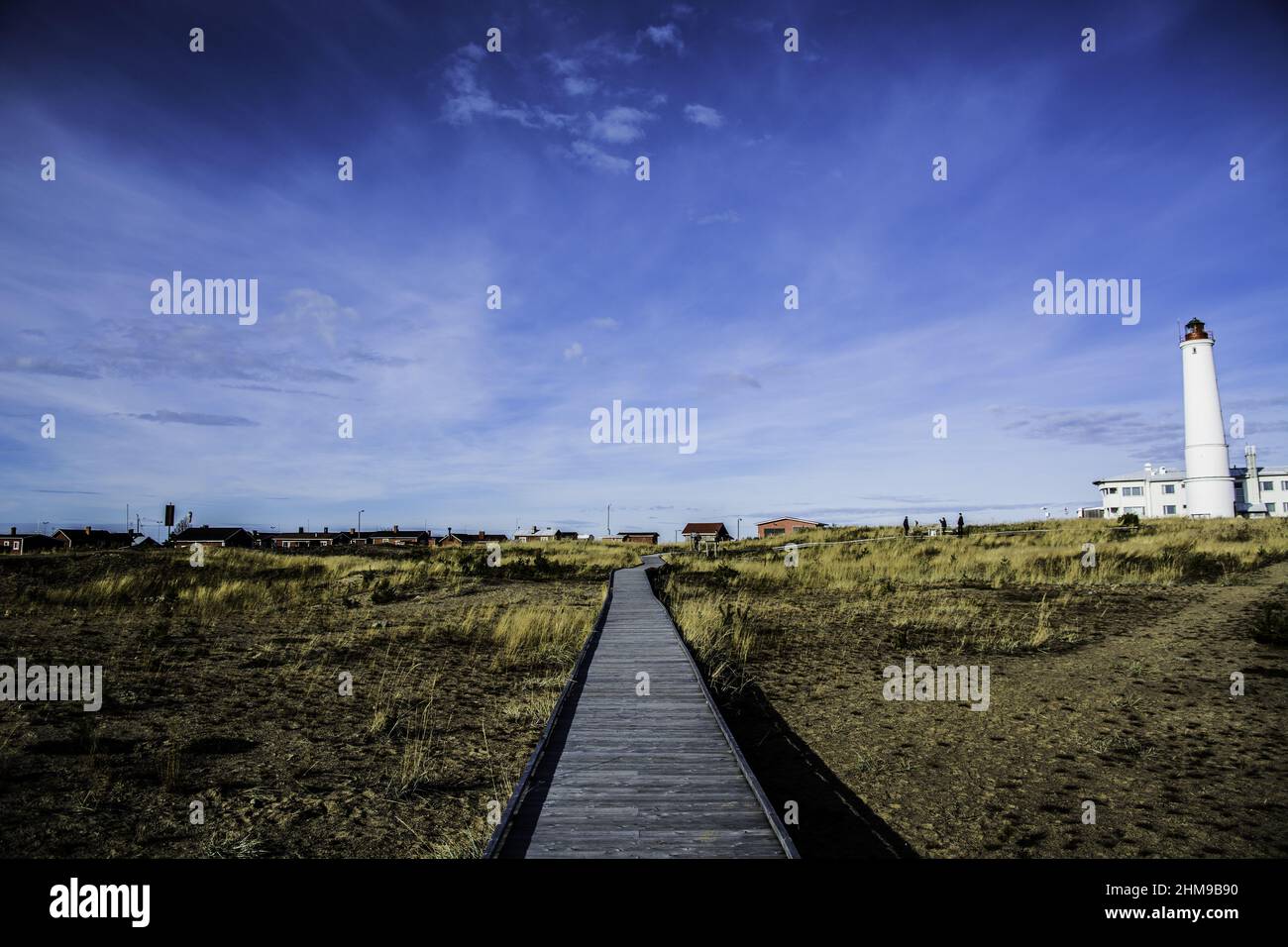 Wooden path on an island Stock Photo - Alamy