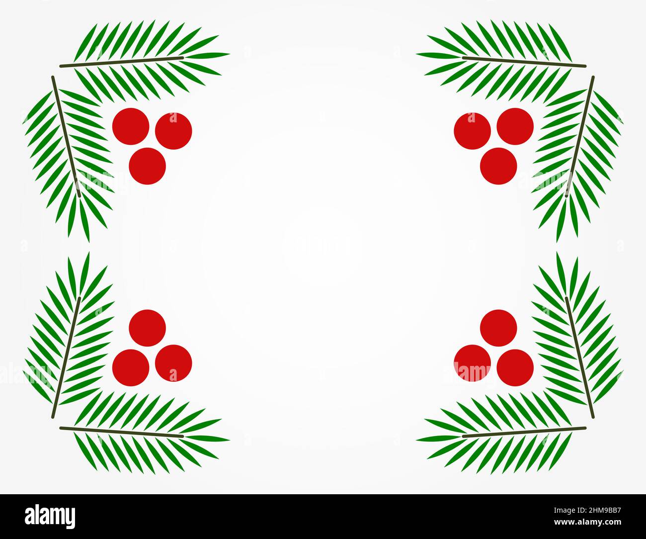 Christmas berries and fir border background. Vector illustration Stock ...