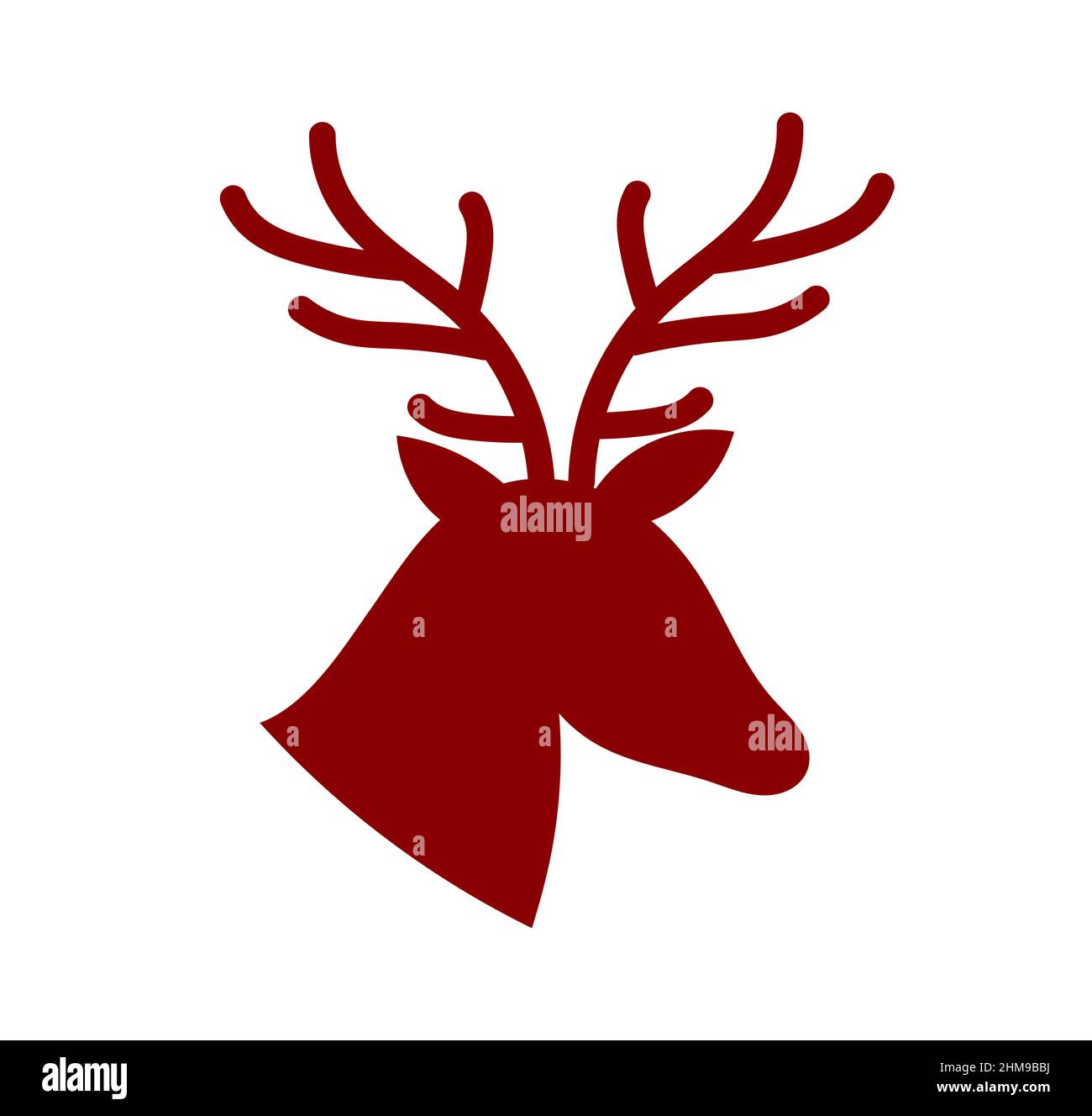 Reindeer head shape icon. Vector illustration Stock Vector Image & Art ...