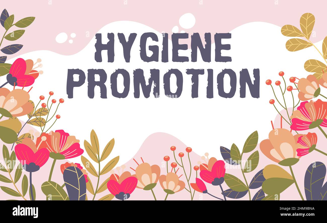 Hand writing sign Hygiene Promotion. Word Written on systematic program ...
