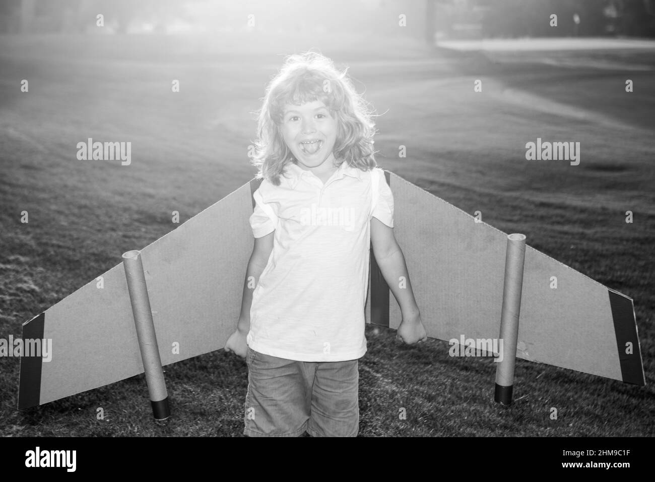 Kids adventure freedom carefree Black and White Stock Photos & Images ...