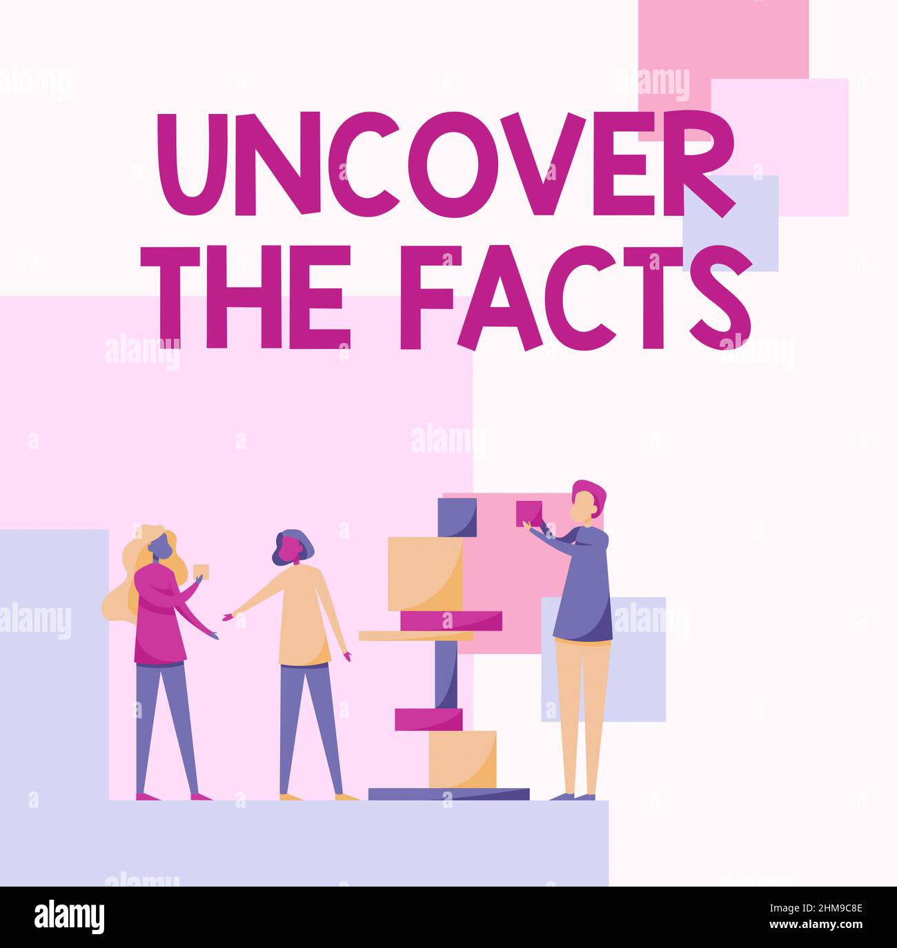 Hand writing sign Uncover The Facts. Business overview disclose or ...