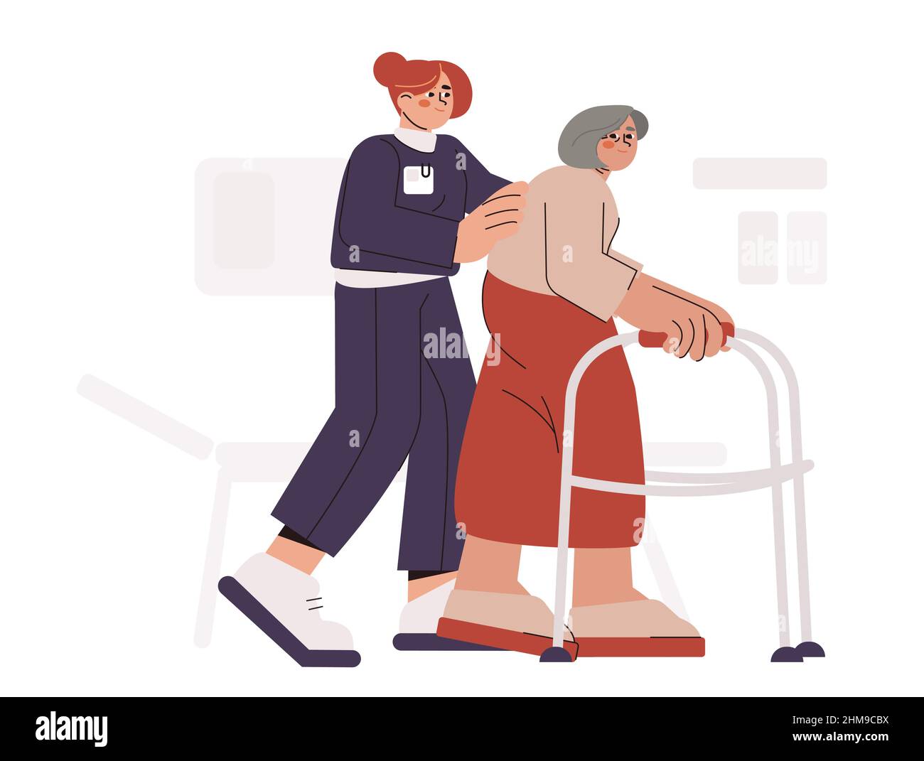 Medical social worker walk Stock Vector Images - Alamy