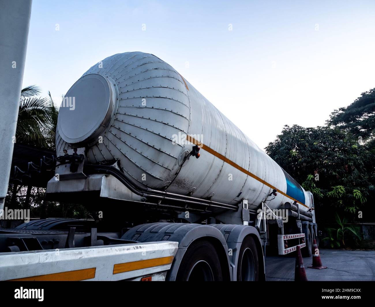 The chemical tanker on the transportation truck Stock Photo - Alamy
