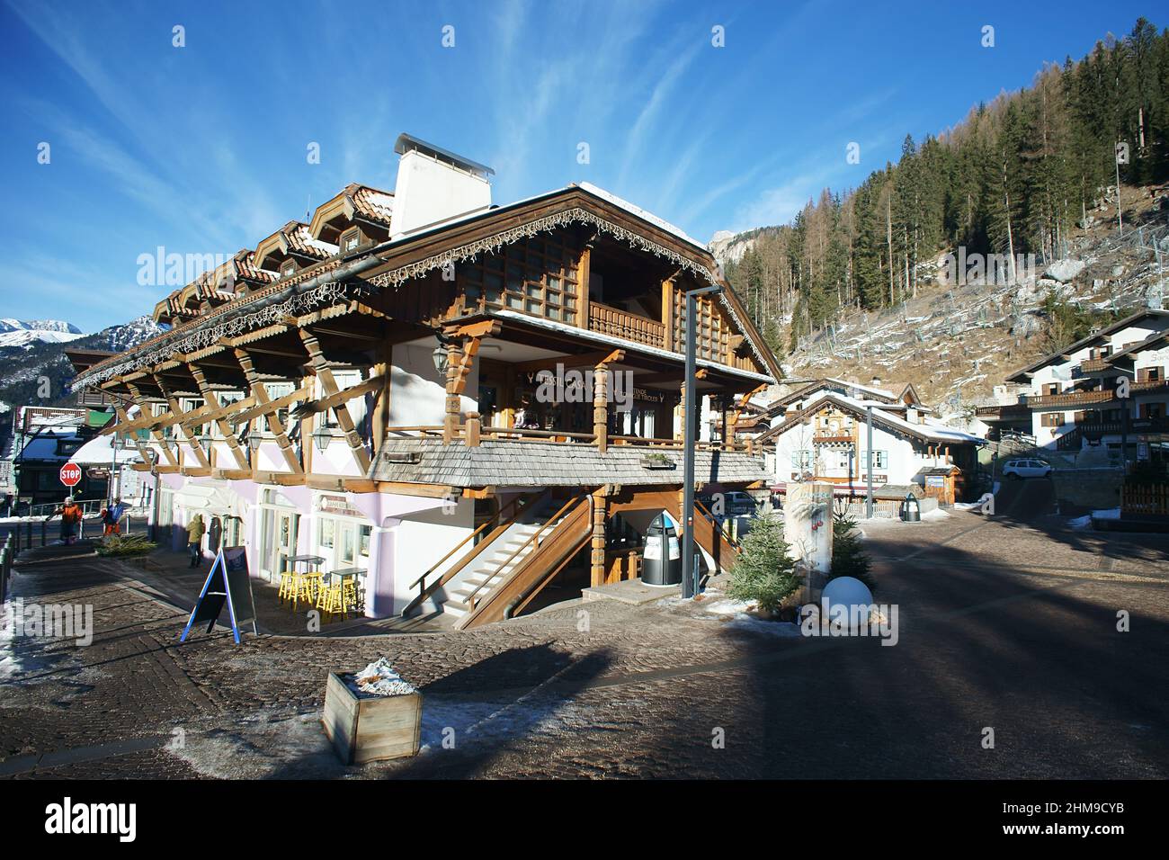 Village of Canazei, Trentino Alto Adige, dolomites, Italy - winter 2021 ...