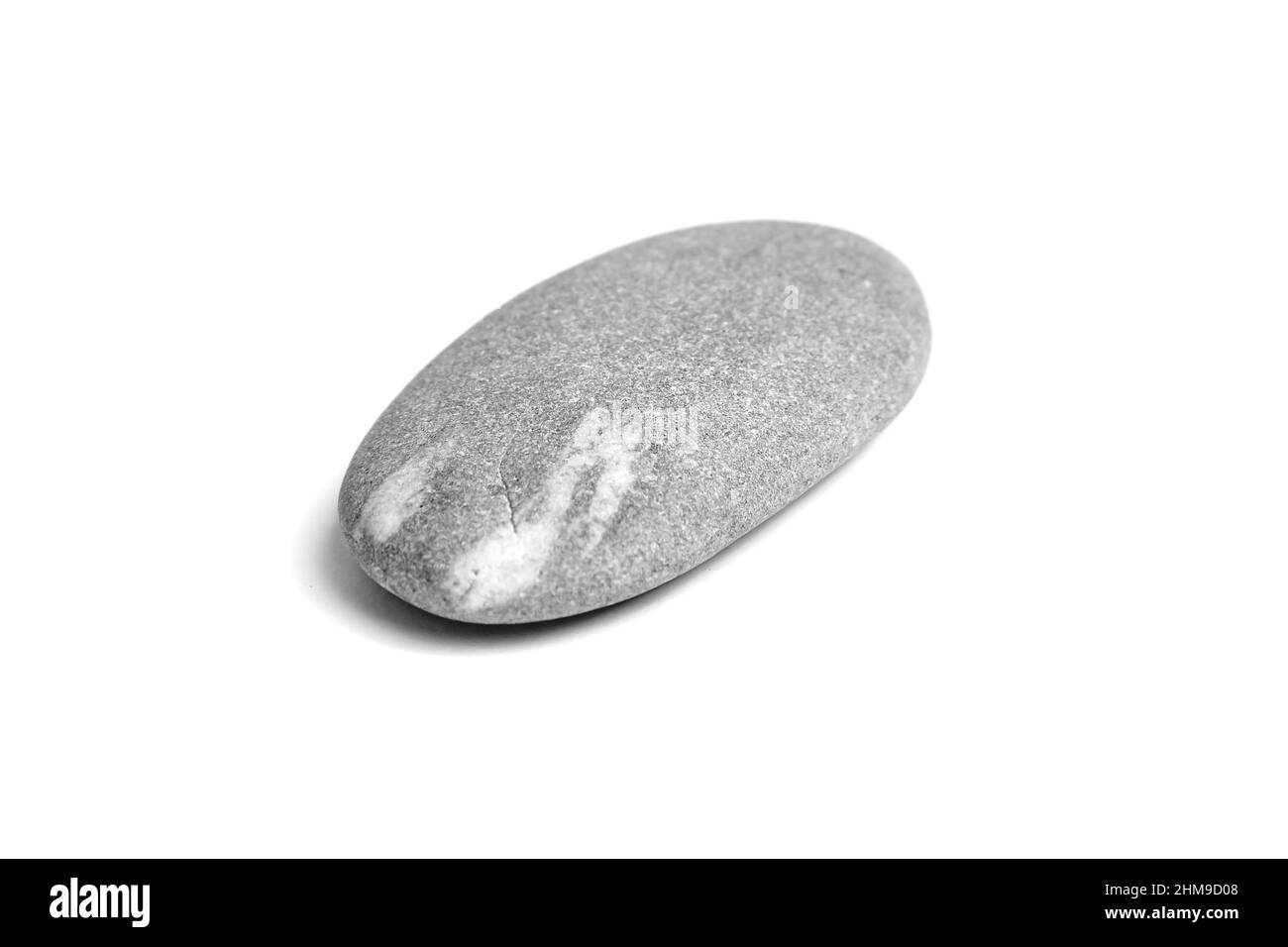 Pebble. Smooth gray sea stone isolated on white background Stock Photo ...