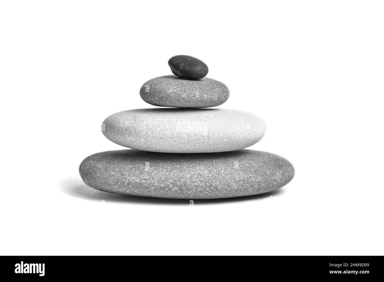 Stacked smooth grey stones. Sea pebble. Balancing pebbles isolated on ...