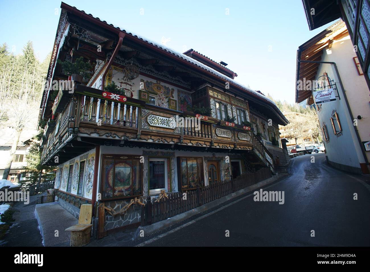 Village of Canazei, Trentino Alto Adige, dolomites, Italy - winter 2021 ...