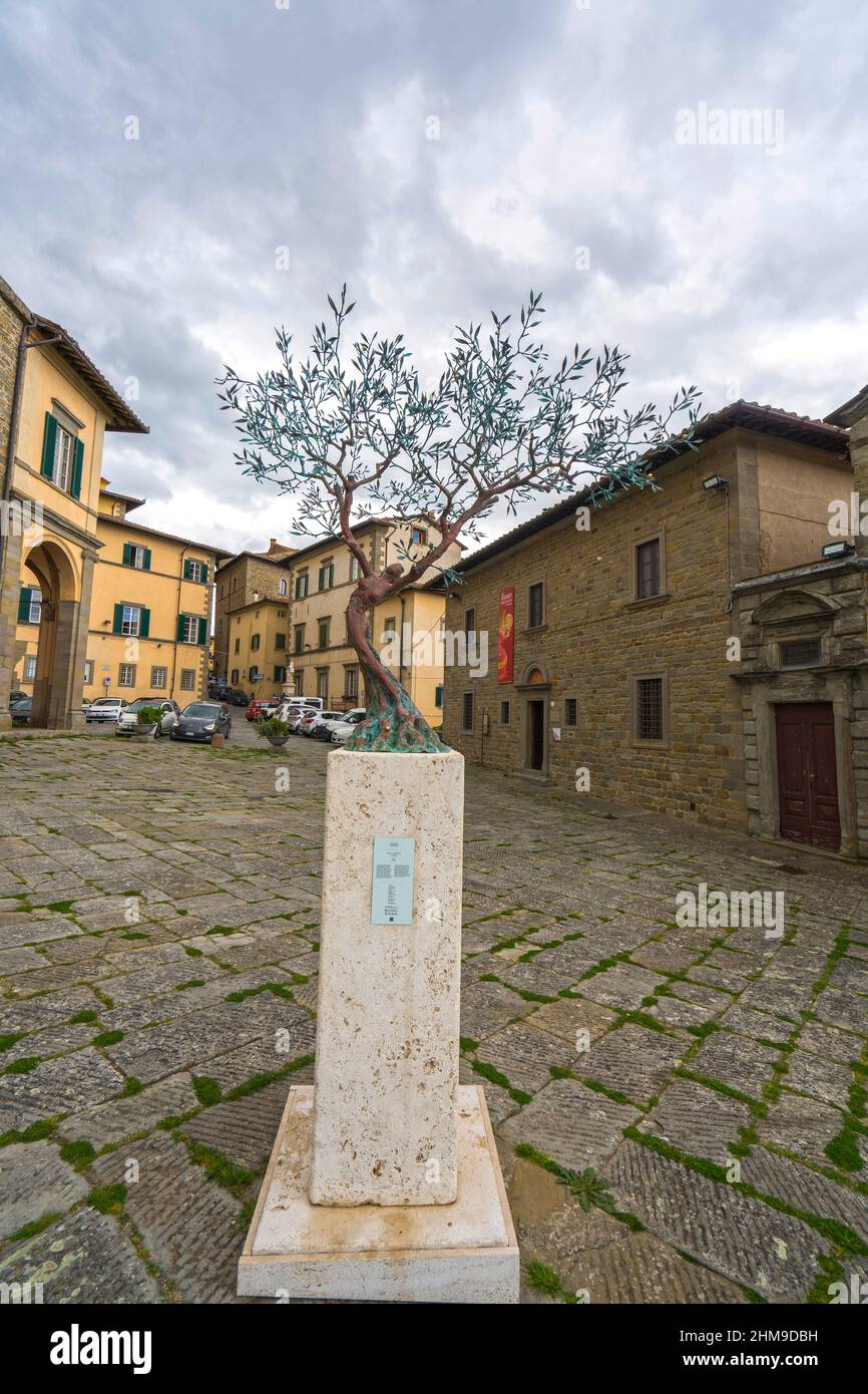 Old Town, Piazza del Duomo square, Cortona, Tuscany, Italy, Europe ...