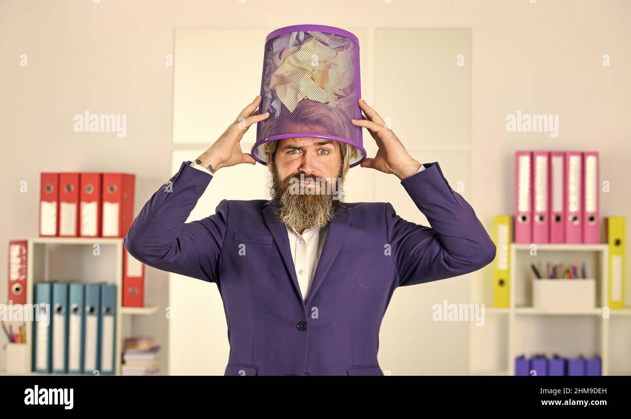 Reuse paper in office. Ecology concept. Eco problem. Thinking about ...