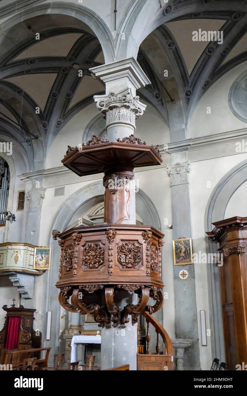 Cathedral of Santa Maria Assunta church; Interior, Cortona, Tuscany ...
