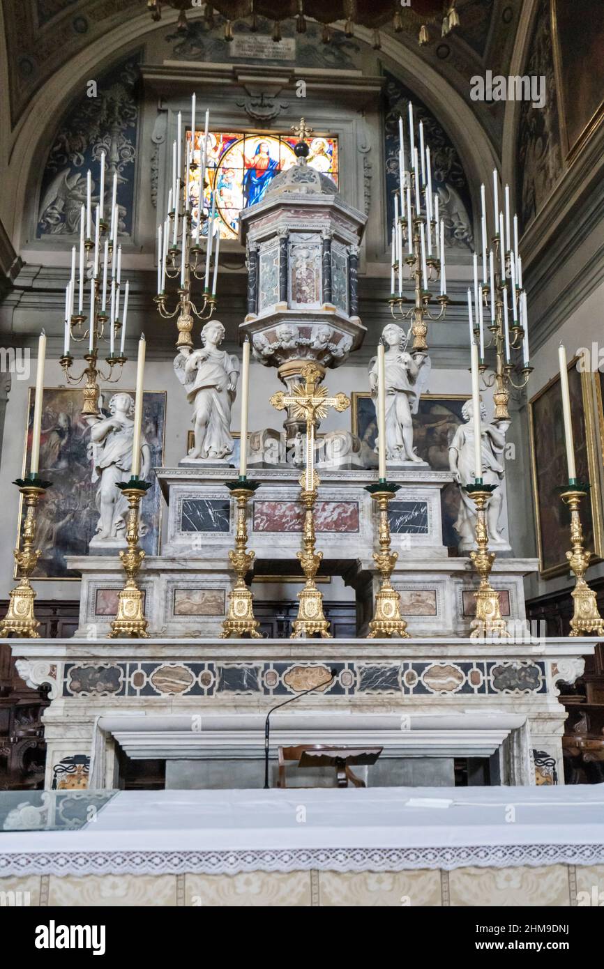 Cathedral of Santa Maria Assunta church; Interior, Altar, Cortona ...