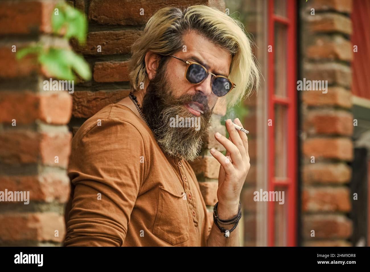 smoking habit. harmful for your health. smoke nicotine addicted. he is ...