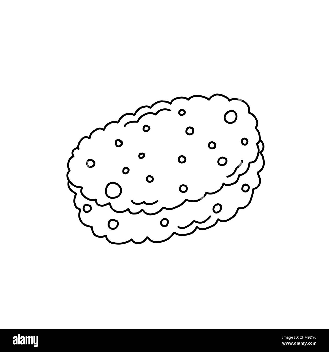 Hand drawn vector illustration of bath sponge icon in doodle style ...