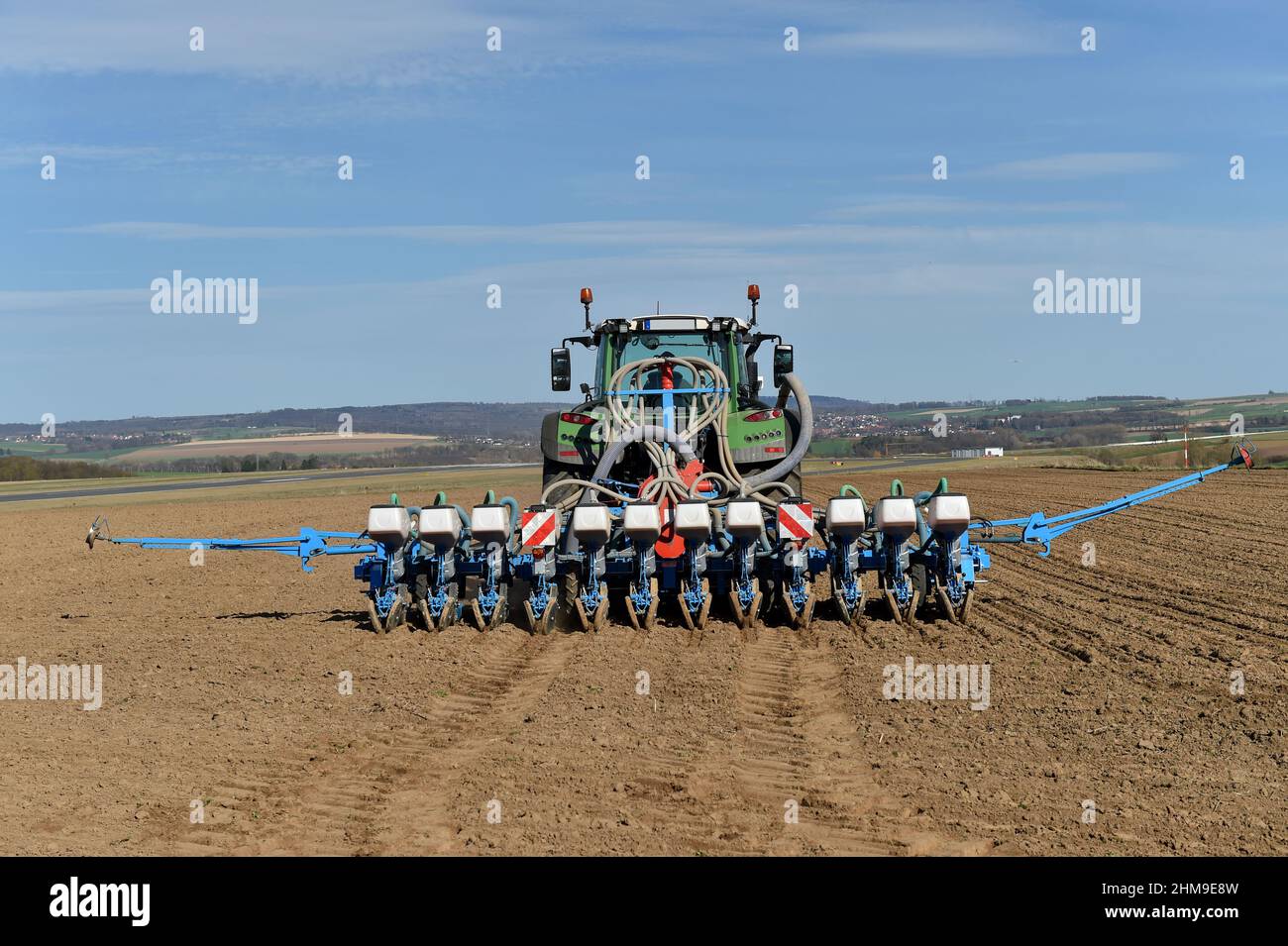 Precision Seeder In Field Work Stock Photo - Alamy