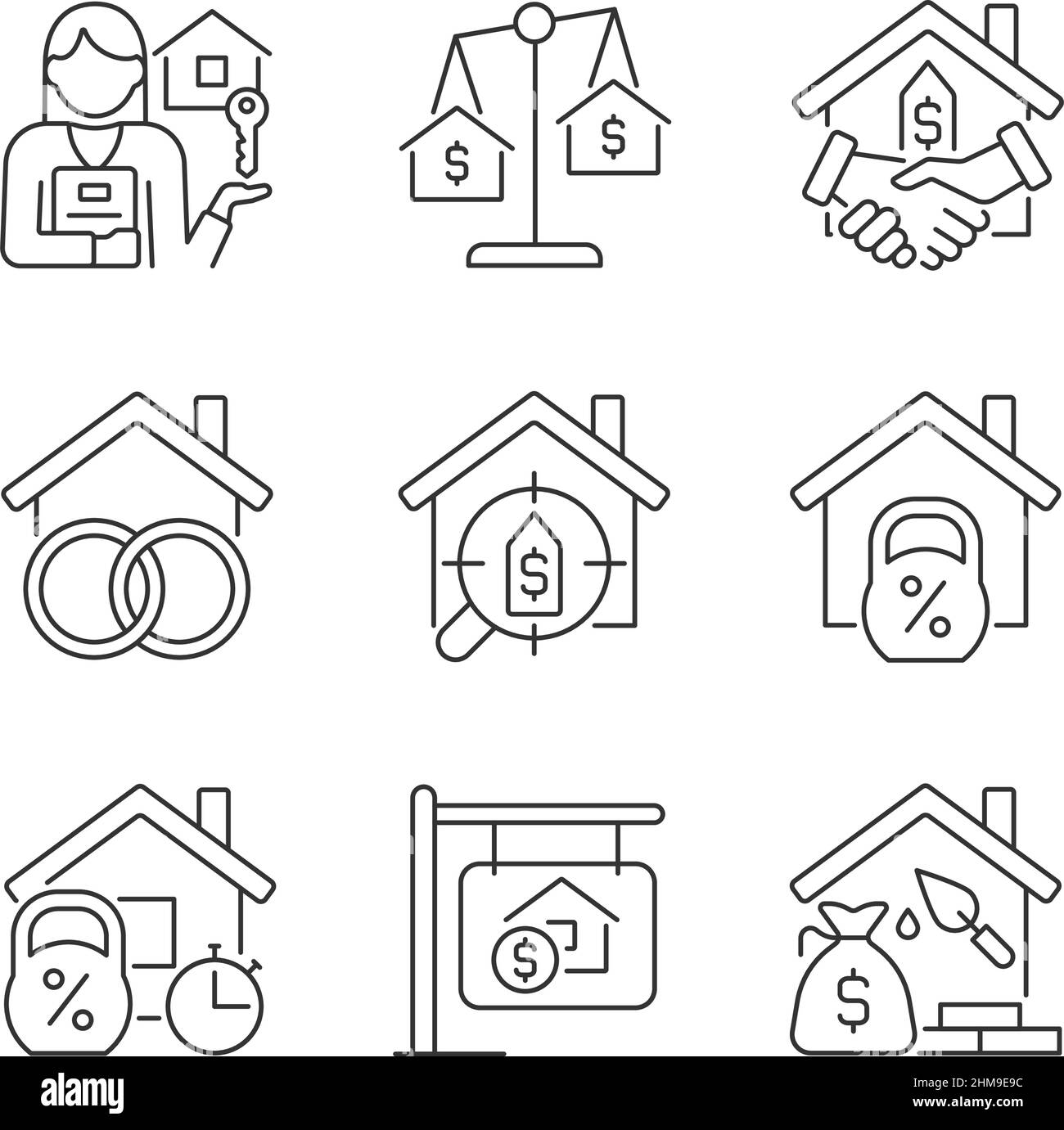 Real estate linear icons Stock Vector Images - Alamy