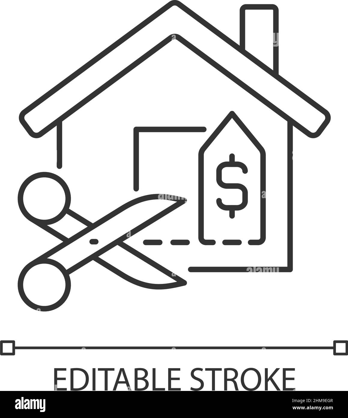 House for reduced price linear icon Stock Vector Image & Art - Alamy