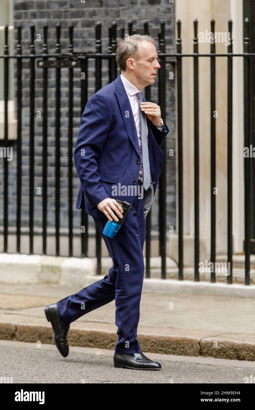 Downing St. London, UK. 8th February 2022.The Rt Hon Dominic Raab MP ...