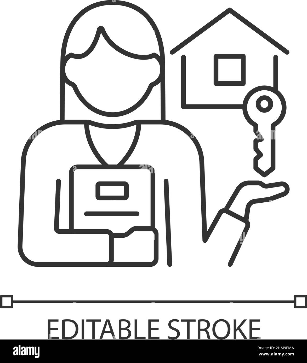 Estate agent linear icon Stock Vector Image & Art - Alamy