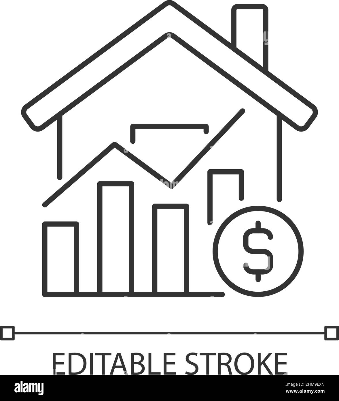 House market prices linear icon Stock Vector Image & Art - Alamy
