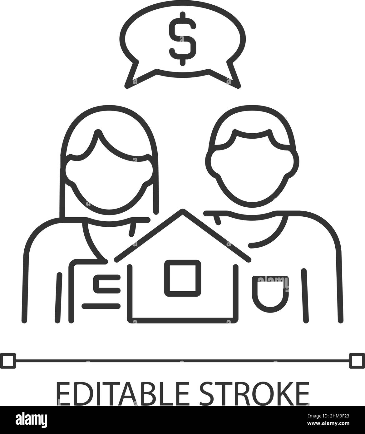 Negotiation icon line icon Black and White Stock Photos & Images - Alamy