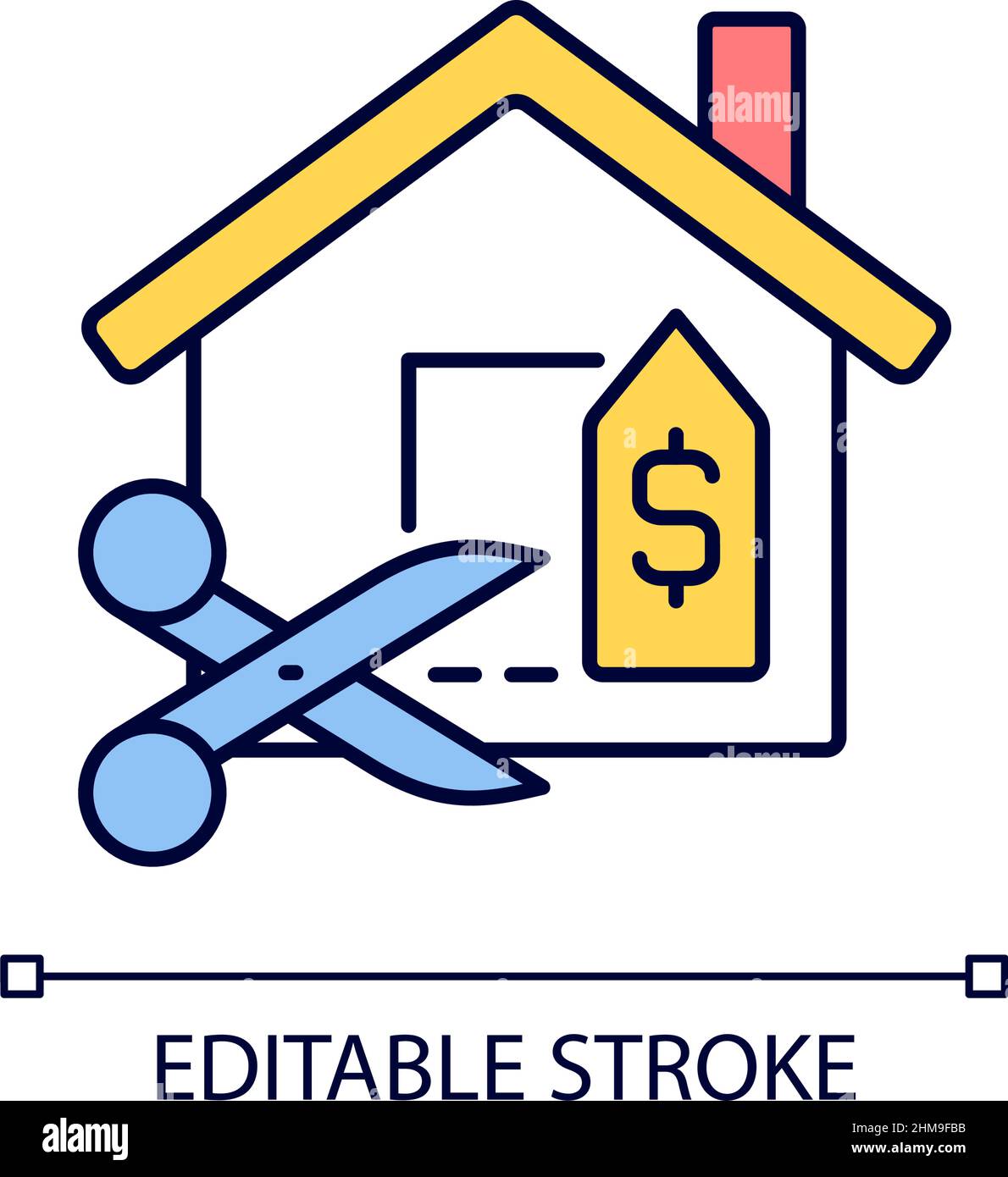 House for reduced price RGB color icon Stock Vector Image & Art - Alamy