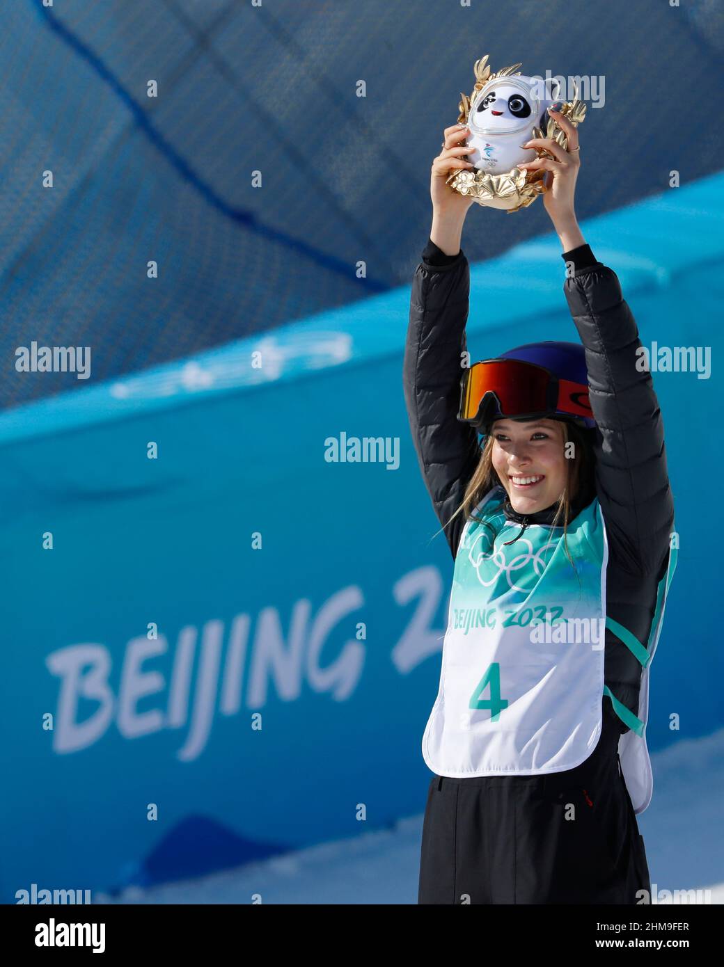 Beijing, Hebei, China. 8th Feb, 2022. Gold medalist EILEEN GU (CHN ...
