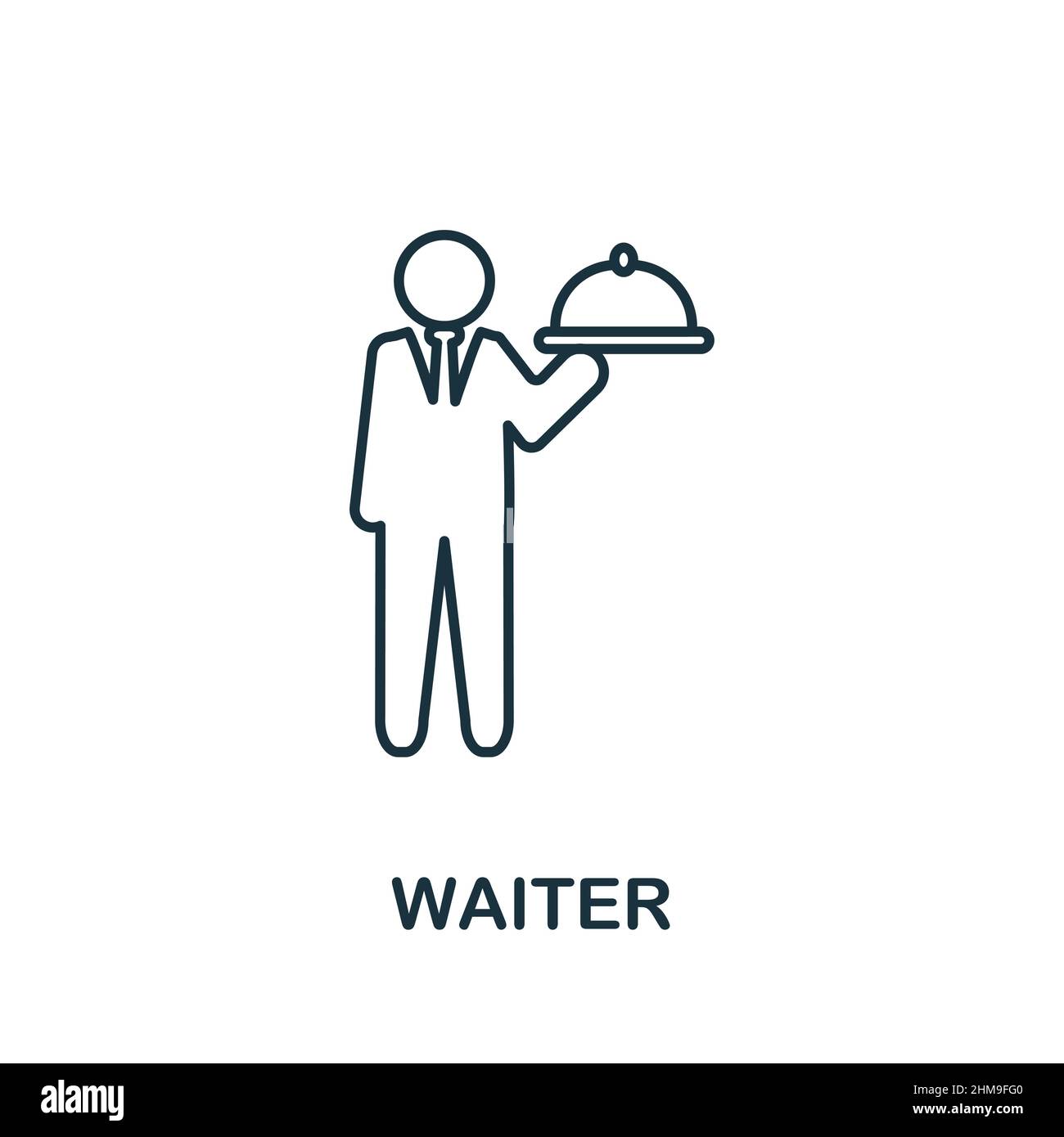 Waiter icon. Line element from restaurant collection. Linear Waiter ...