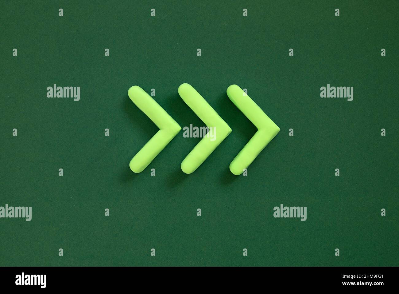 Arrows pointing right side. 3D mockup, pointer sign pointing direction ...