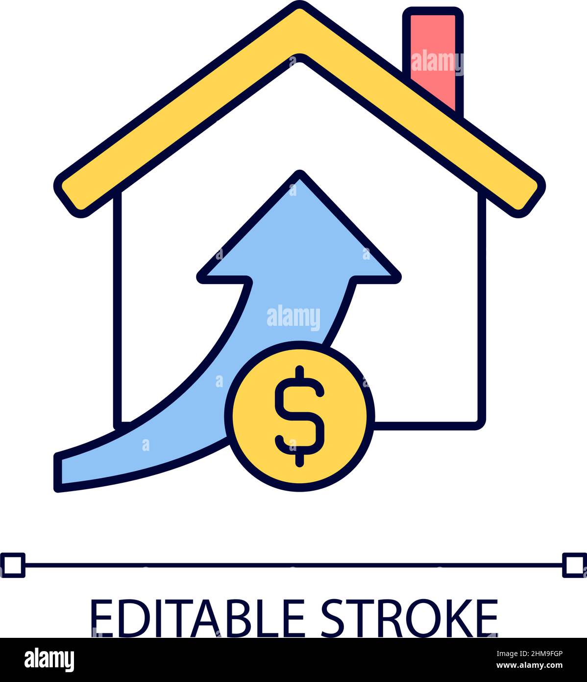 Rising property prices RGB color icon Stock Vector Image & Art - Alamy