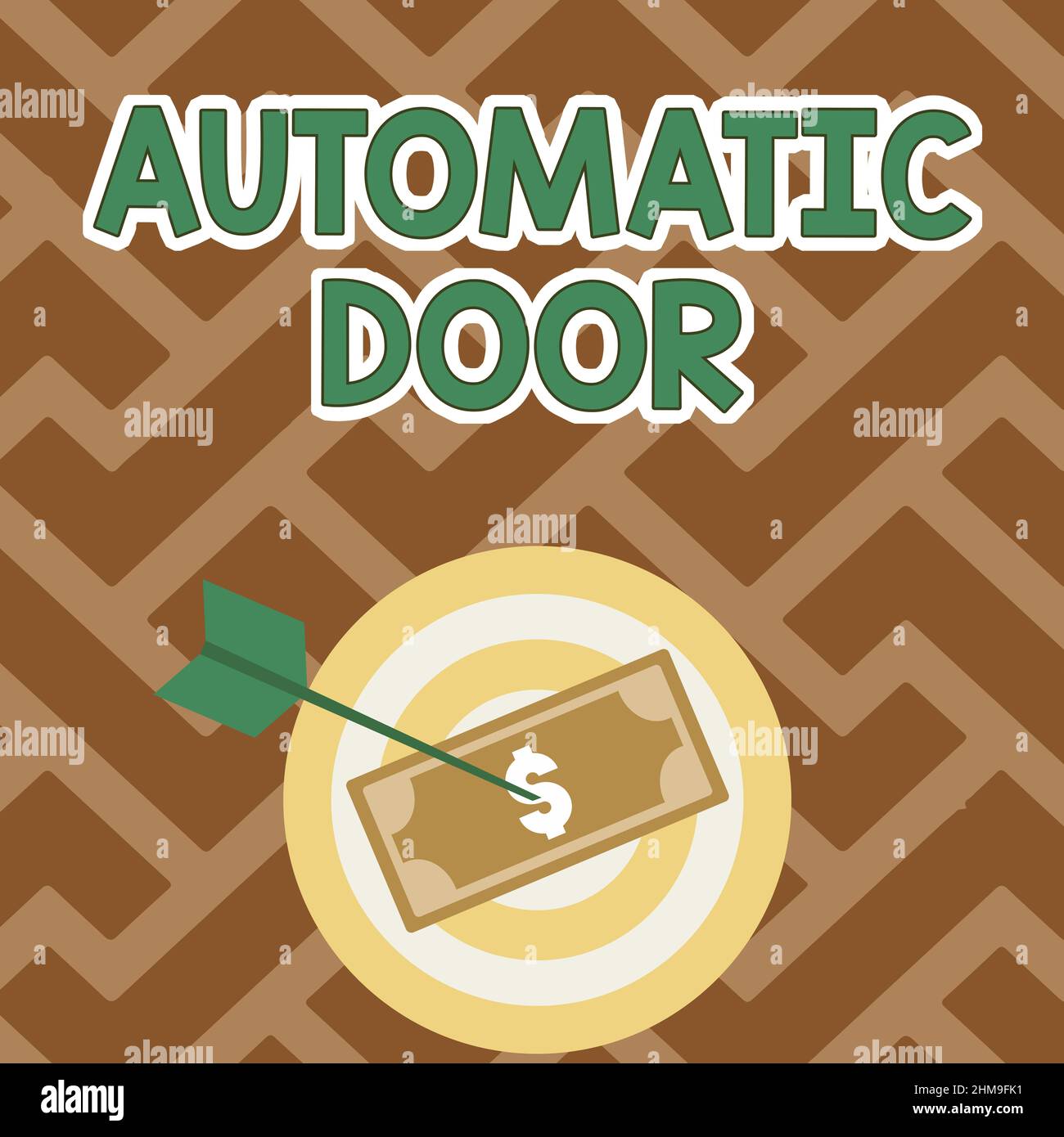 Hand writing sign Automatic Door. Word for opens automatically when ...