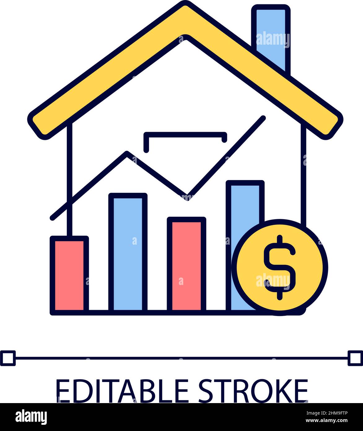 House market prices RGB color icon Stock Vector Image & Art - Alamy