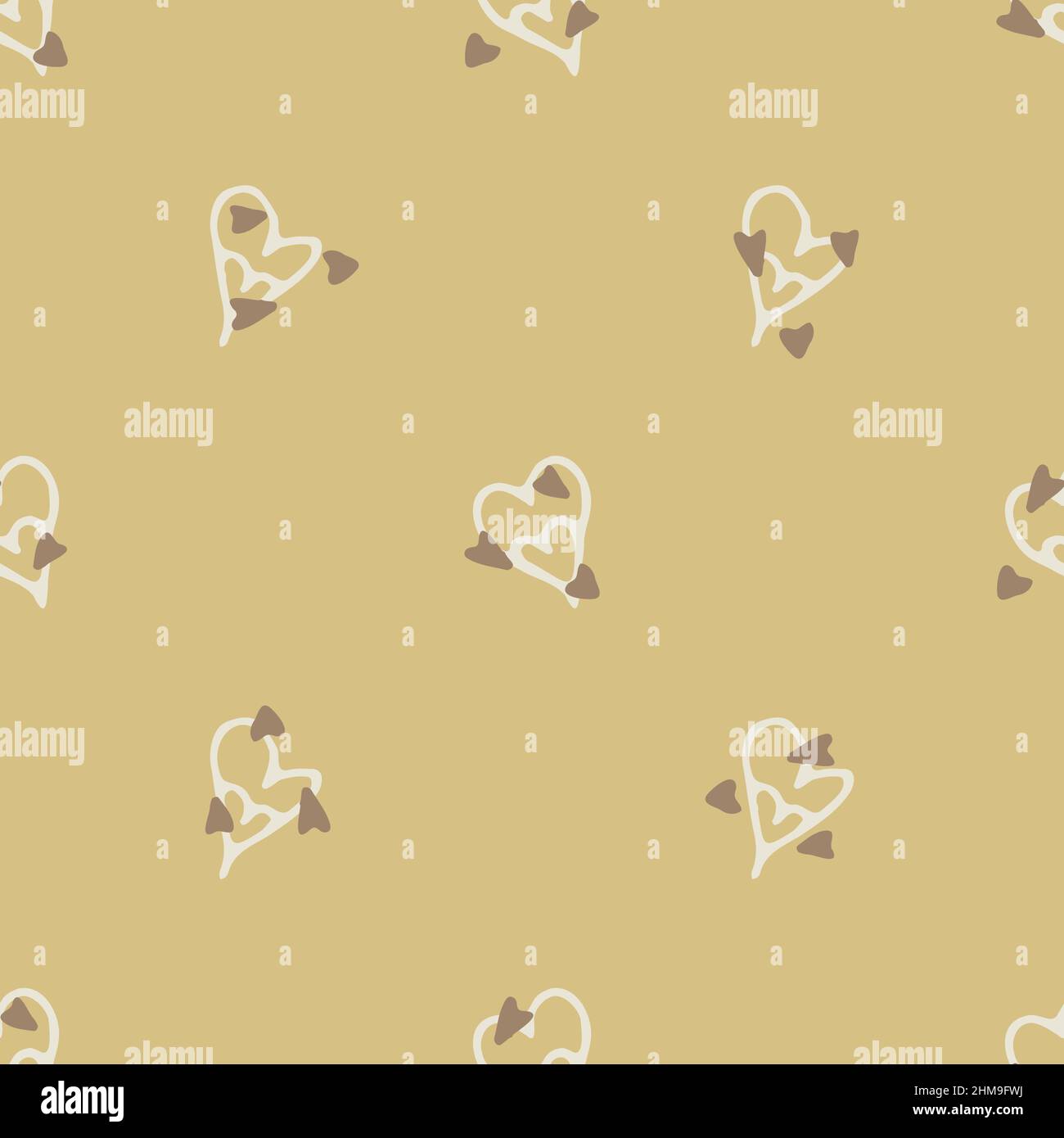 Gender neutral love heart seamless vector background. Simple whimsical ...